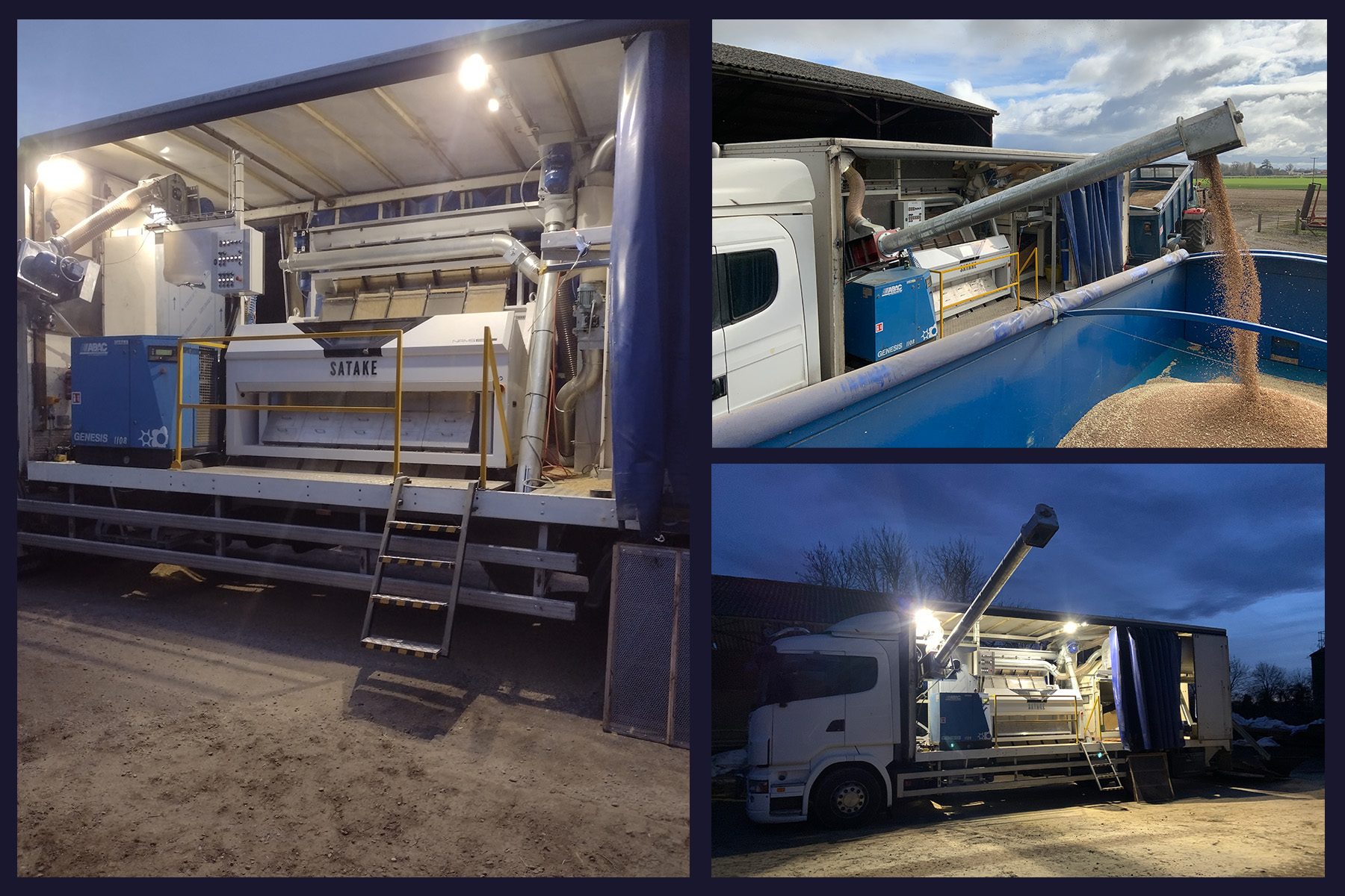 Satake Nirami Optical Sorting - Onn Track Mobile Grain Cleaning